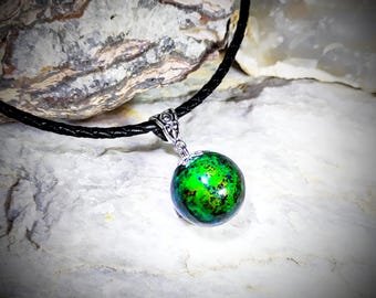 Color Change Mood Necklace: Nebula Drop Pendant, Leather Cord - Etsy