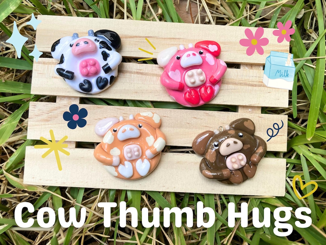 Cow Thumb Hug - Worry Stone, Fidget Toy, Grounding, Anxiety Relief ...