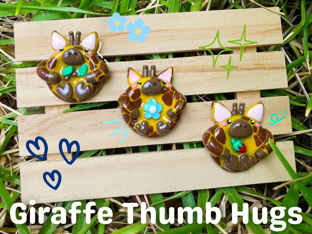 Giraffe Thumb Hug Worry Stone, Fidget Toy, Grounding, Anxiety Relief ...