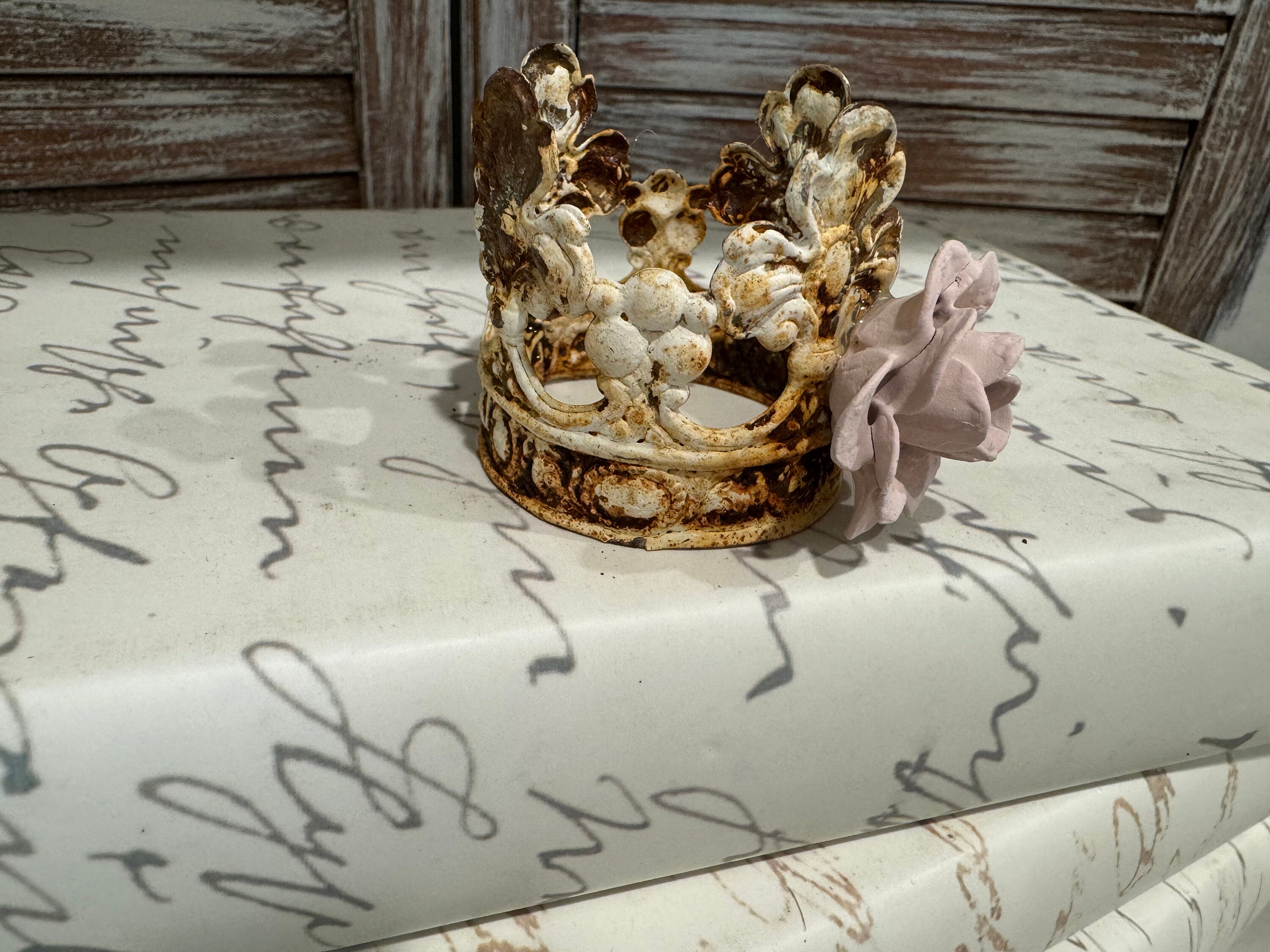 Small Metal Crown Rose Crown Small Cherub Crown Crown With Rose Crown ...