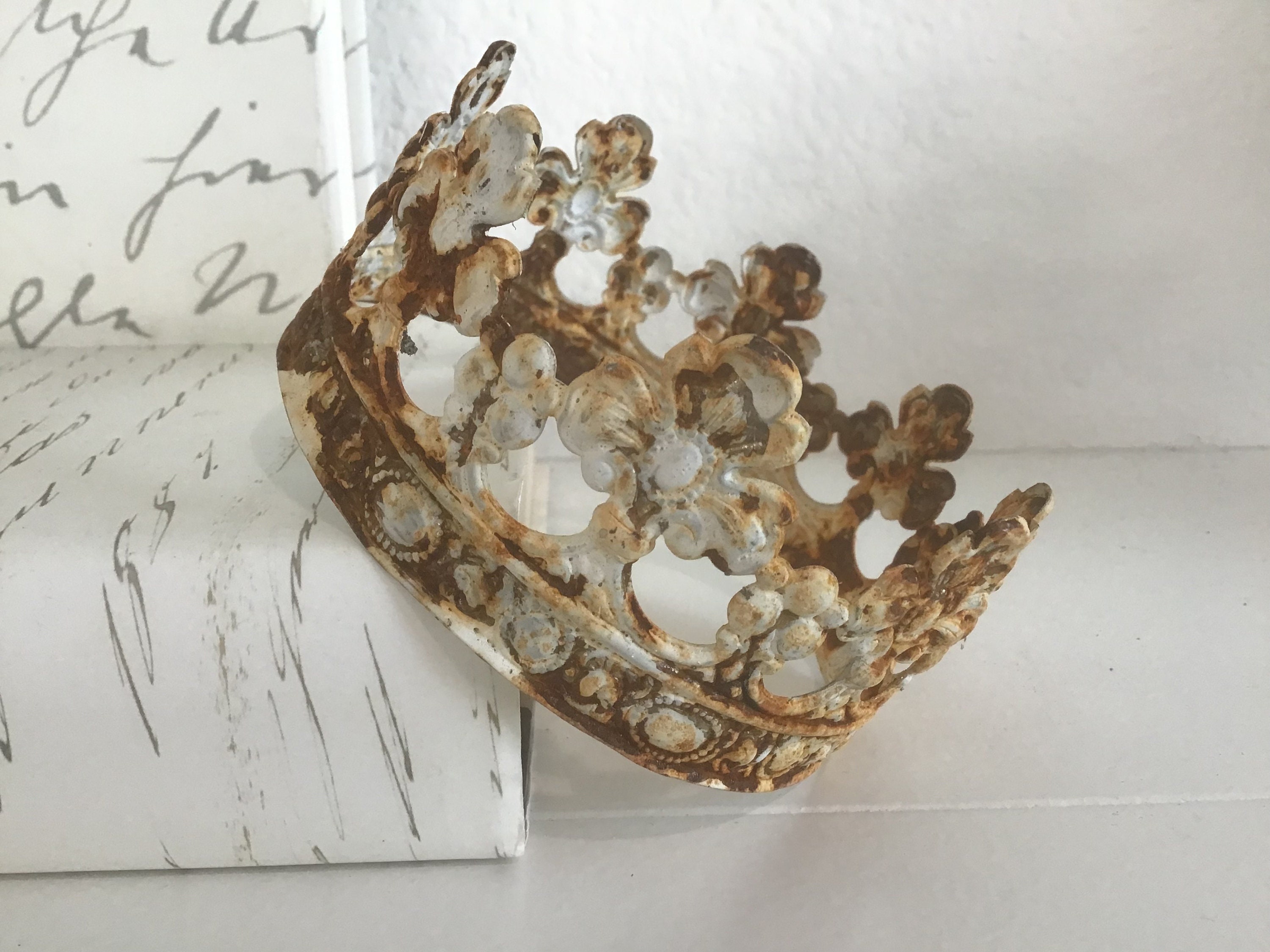 Rusty Patina Crown, Crown Cake Topper, Metal Lace Crown, Crown for ...