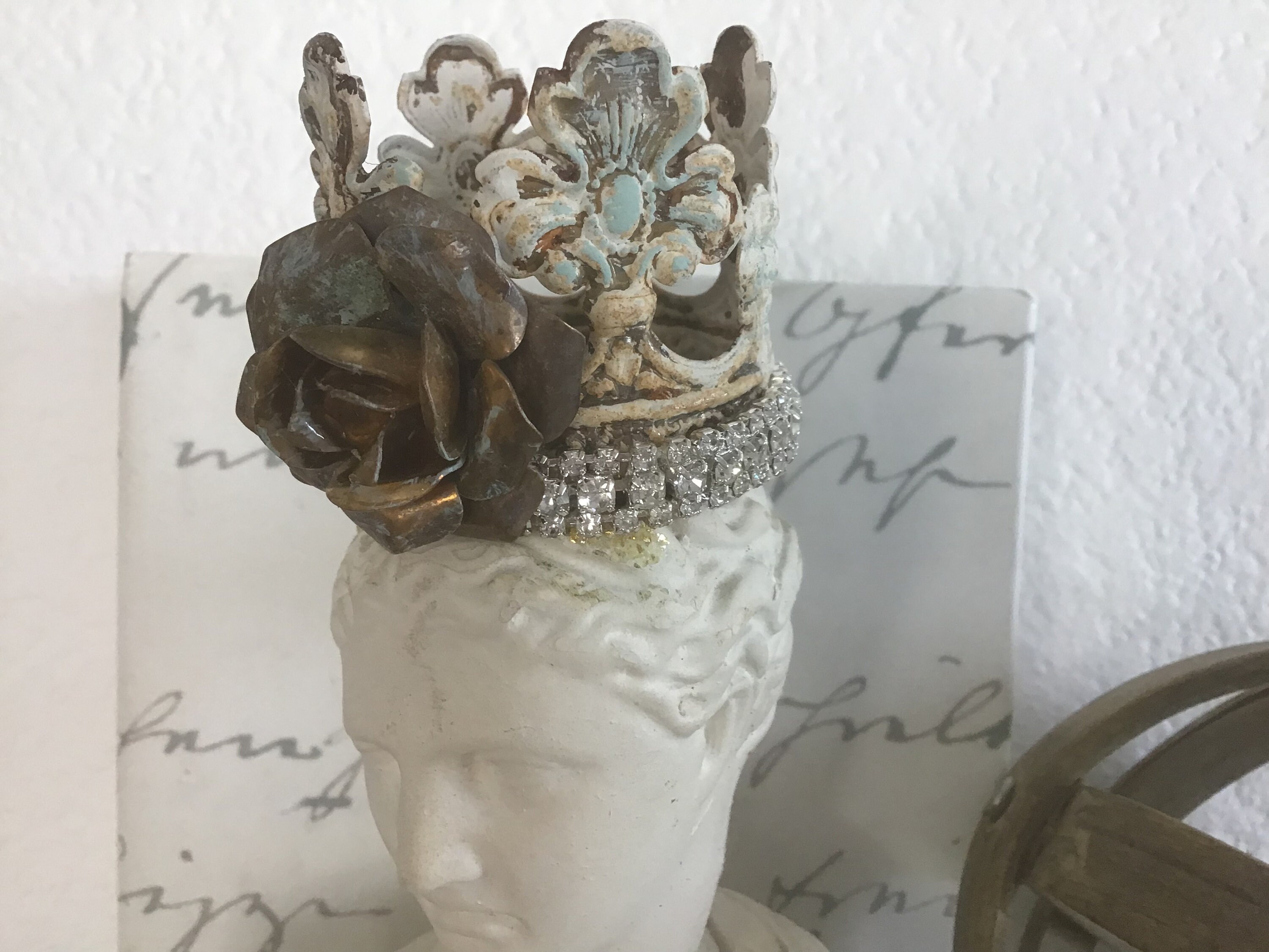 Rusty Metal Crown, Crown for Bust, Cherub/angel Crown, Rusty Patina ...