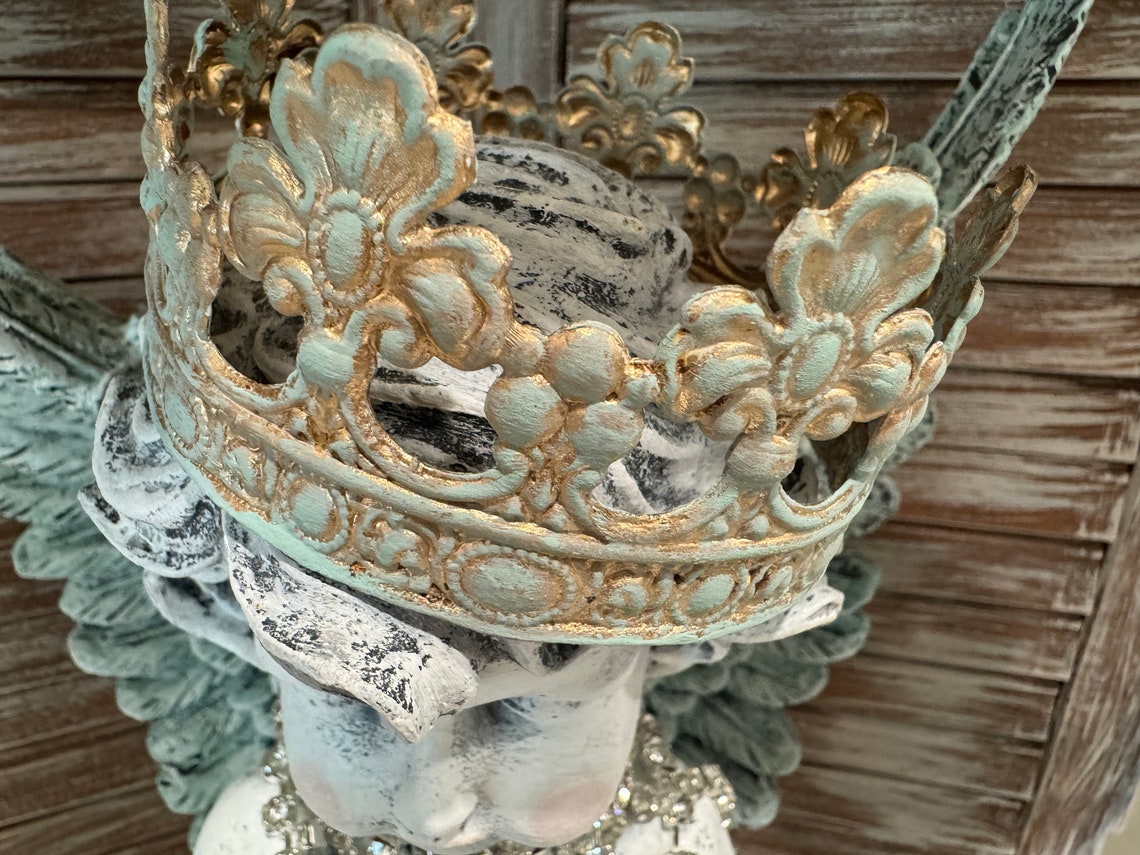 Gold and Patina Crown, Metal Crown, Crown for Cherub, Angel Crown ...
