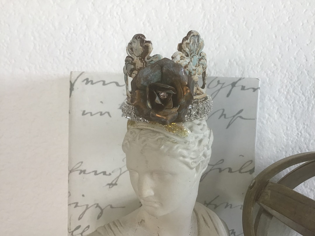 Rusty Metal Crown, Crown for Bust, Cherub/angel Crown, Rusty Patina ...