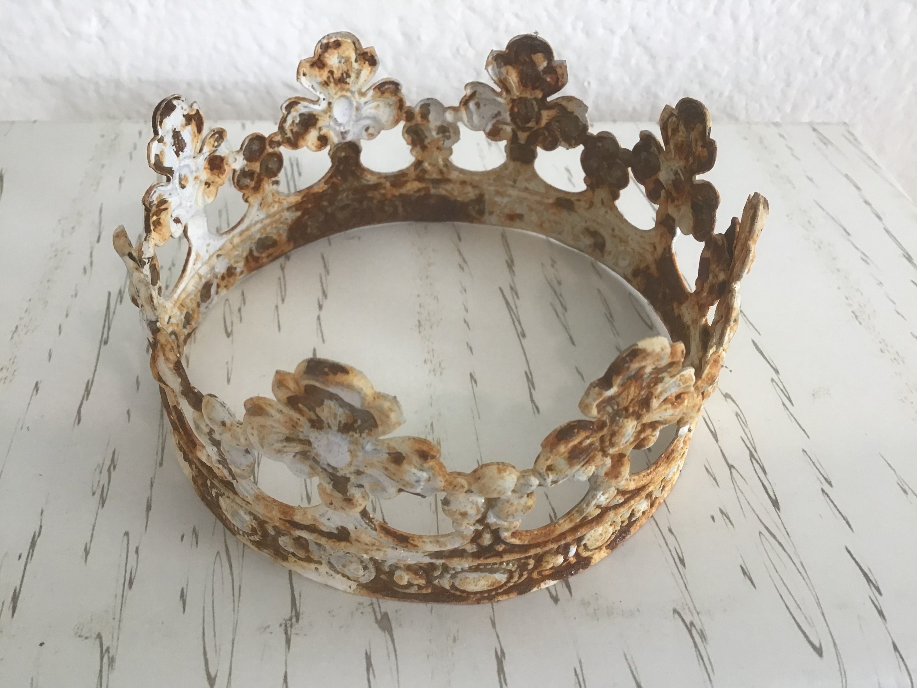 Rusty Patina Crown, Crown Cake Topper, Metal Lace Crown, Crown for ...
