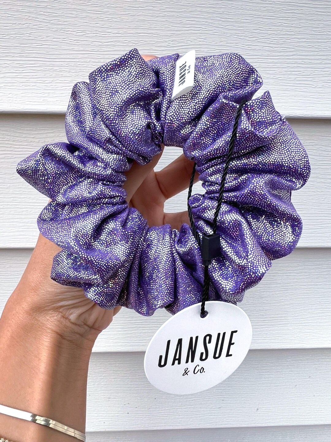 Holographic Scrunchie, Handmade Hair Accessory, Glitter Shimmer Sparkly ...