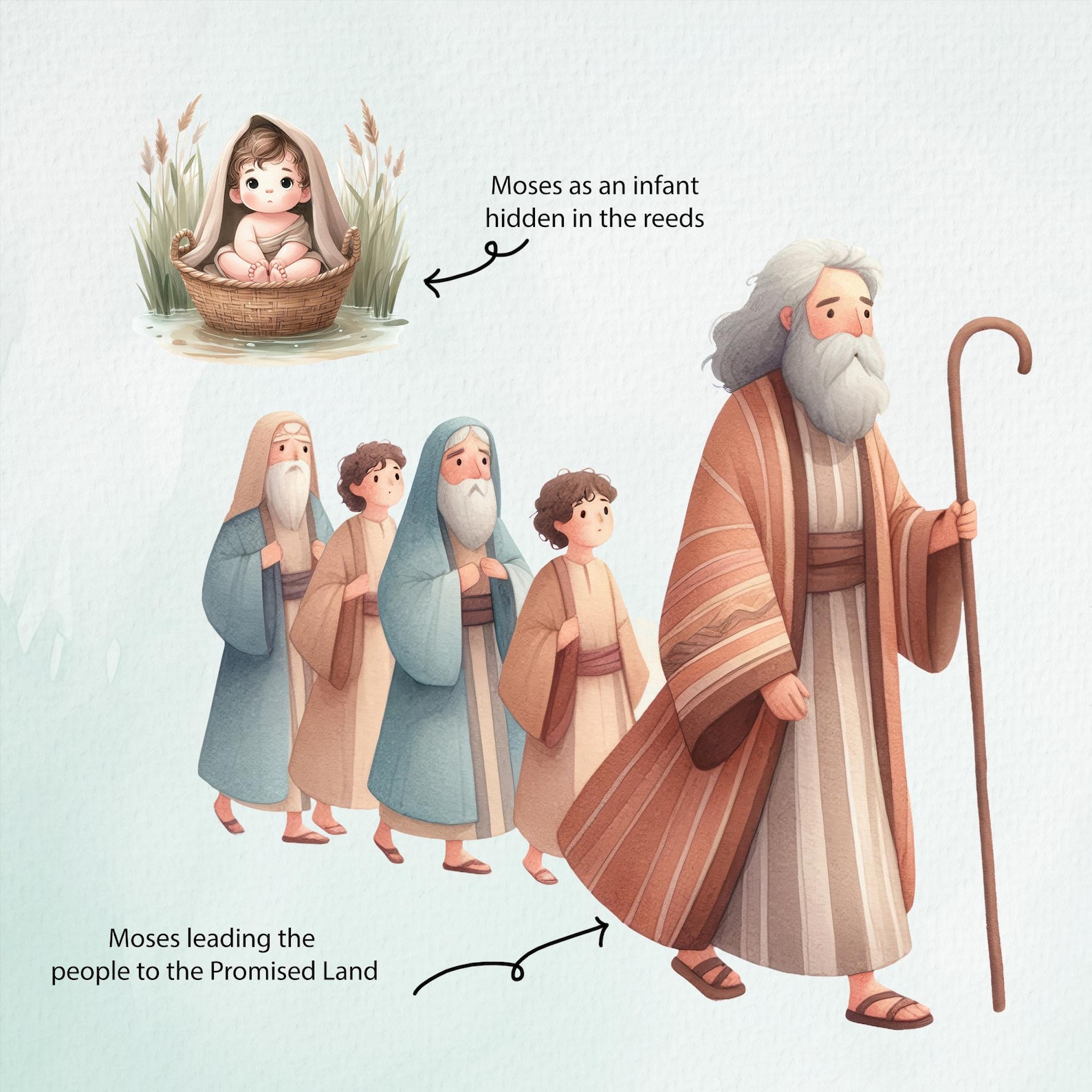Biblical Characters Clipart, Moses, Bible Stories, Biblical People ...