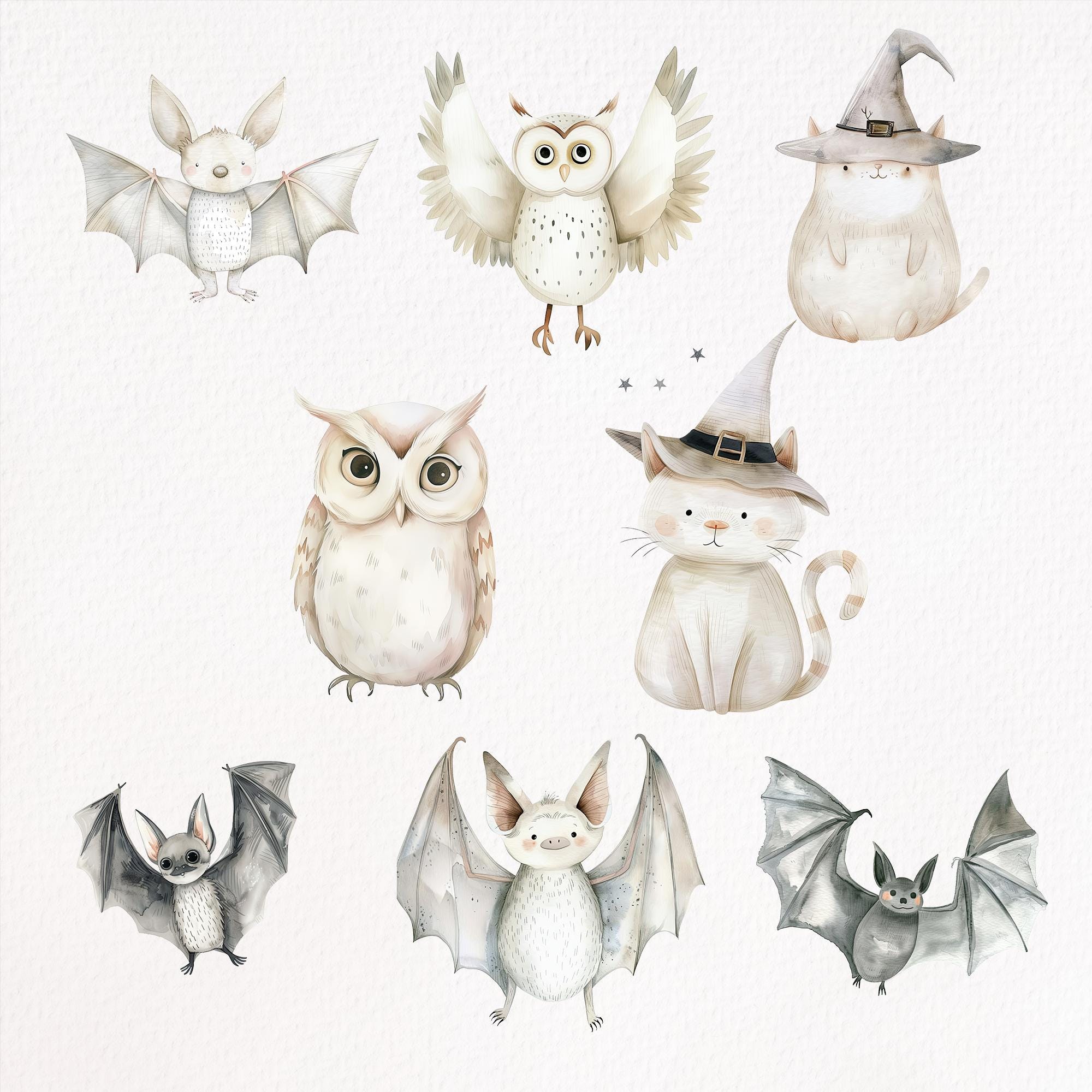 Cute Halloween Clipart, Pumpkin Clipart, Cute Witch, Cute Monster ...