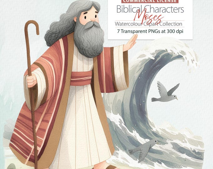 Moses Clipart, Biblical Scenes Clipart, Kids Bible Study Clipart, Bible ...