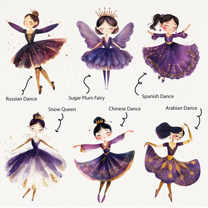 Watercolor Nutcracker Clipart, Christmas Nutcracker Clipart, Ballet ...