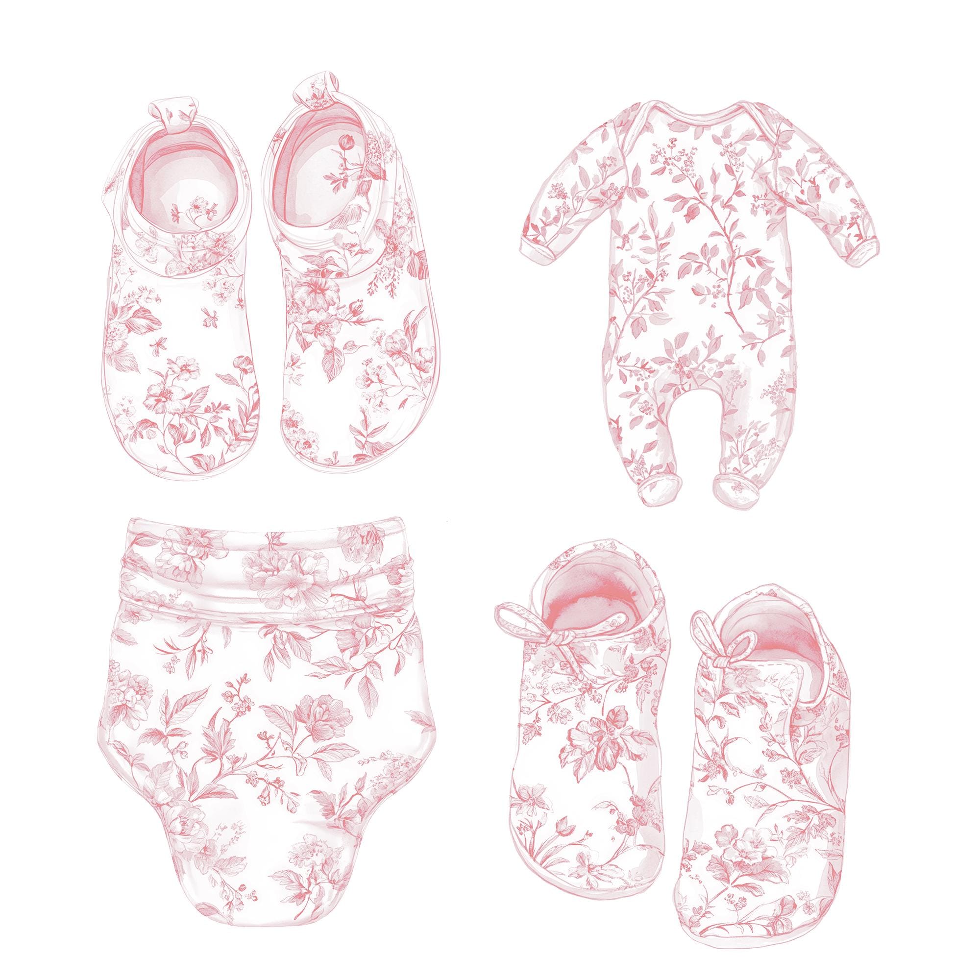 Toile Nursery Clipart, Pink Toile Clipart, Chinoiserie Png, French Toil ...