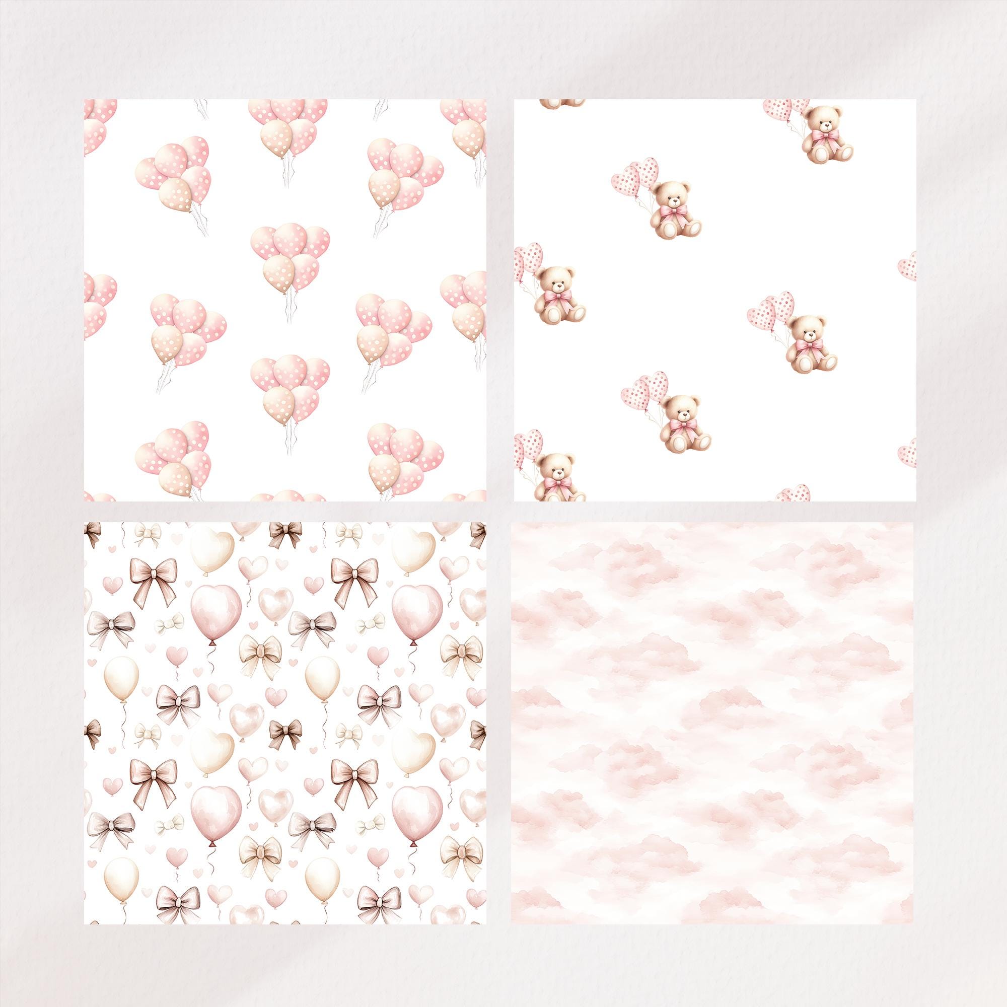 It's a Girl Patterns, Baby Girl Digital Paper, Floral Paper, Backdrop ...