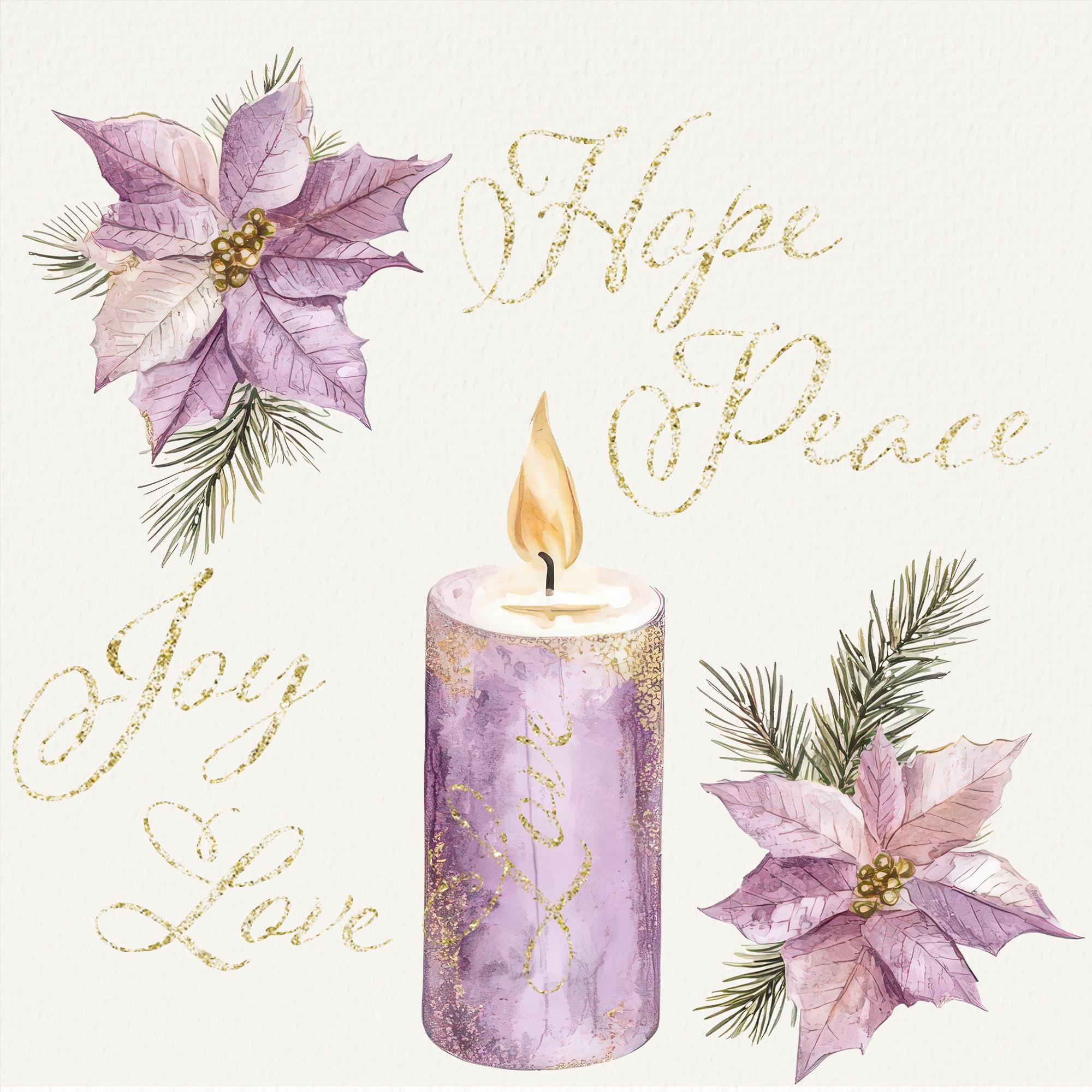 Advent Candles Clipart, Advent Clipart, Catholic Advent, Tradition ...