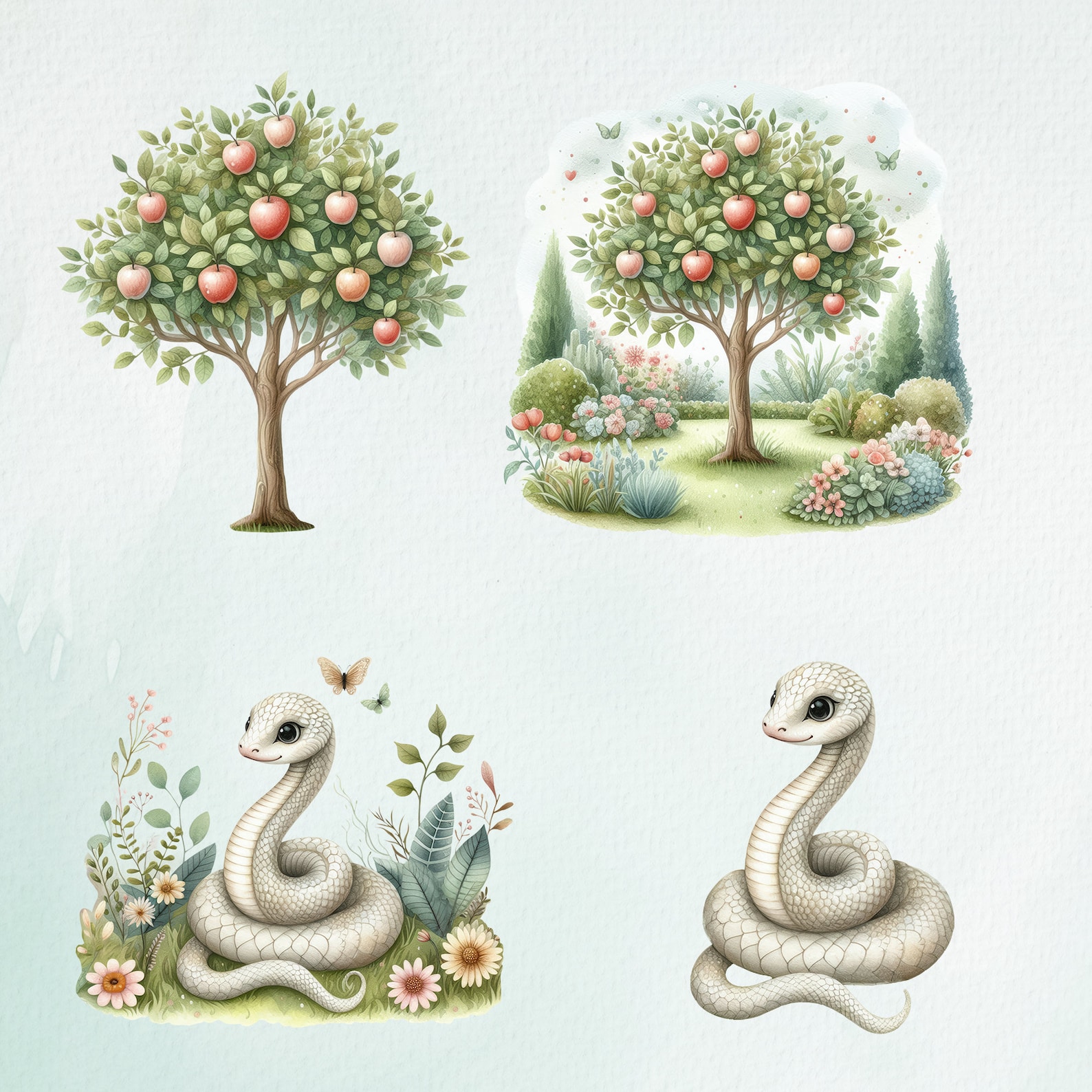 Adam and Eve | Bible Story Clipart | Garden of Eden | Biblical Clip Art ...