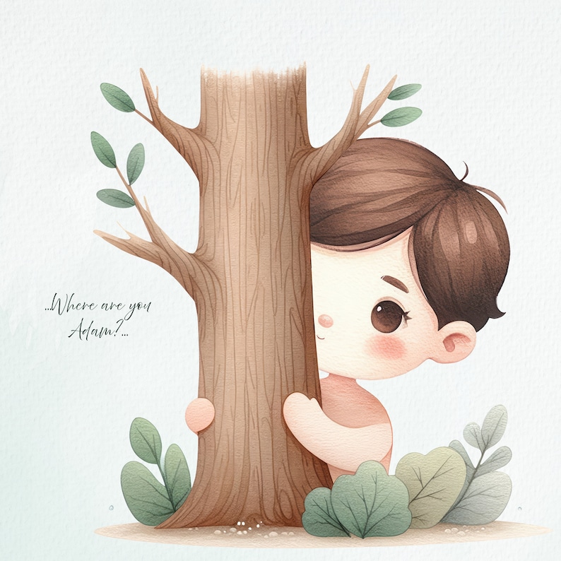 Adam and Eve | Bible Story Clipart | Garden of Eden | Biblical Clip Art ...