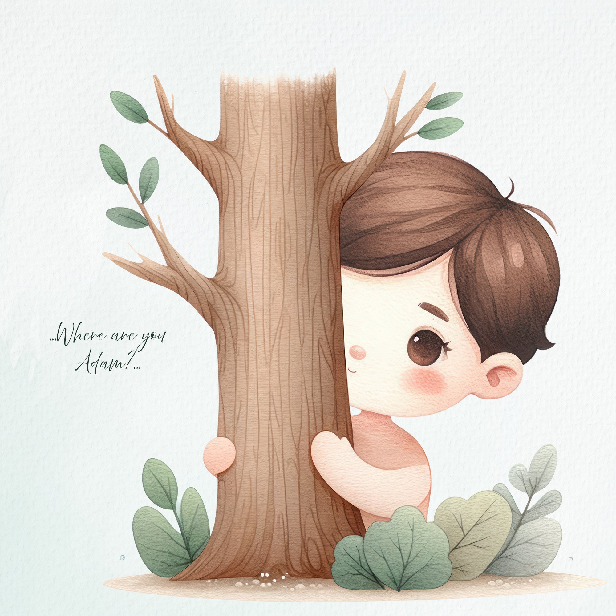 Adam and Eve | Bible Story Clipart | Garden of Eden | Biblical Clip Art ...