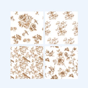 Neutral Toile Seamless Pattern, Brown Toile Background, Chinoiserie ...
