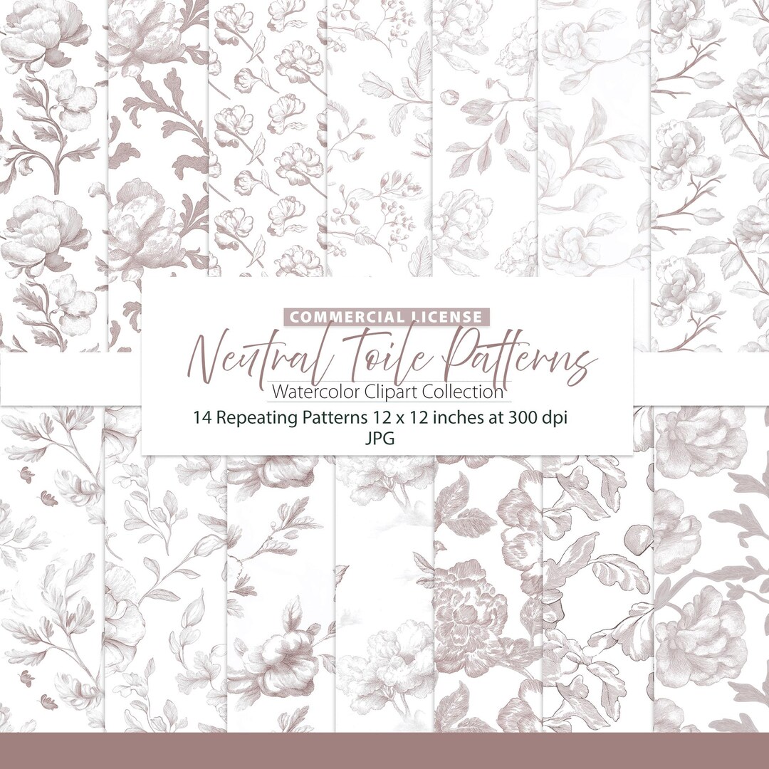 Neutral Toile Seamless Pattern, Neutral Toile, Chinoiserie Background ...