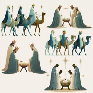 Watercolor Nativity, Christianity Clipart, Nativity Png Bundle ...