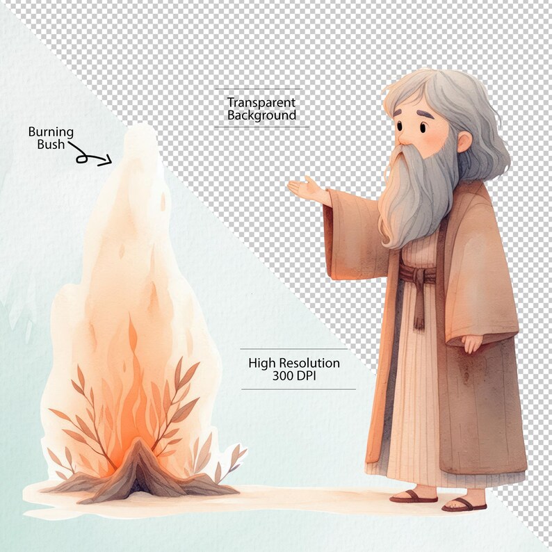 Biblical Characters Clipart, Moses, Bible Stories, Biblical People ...