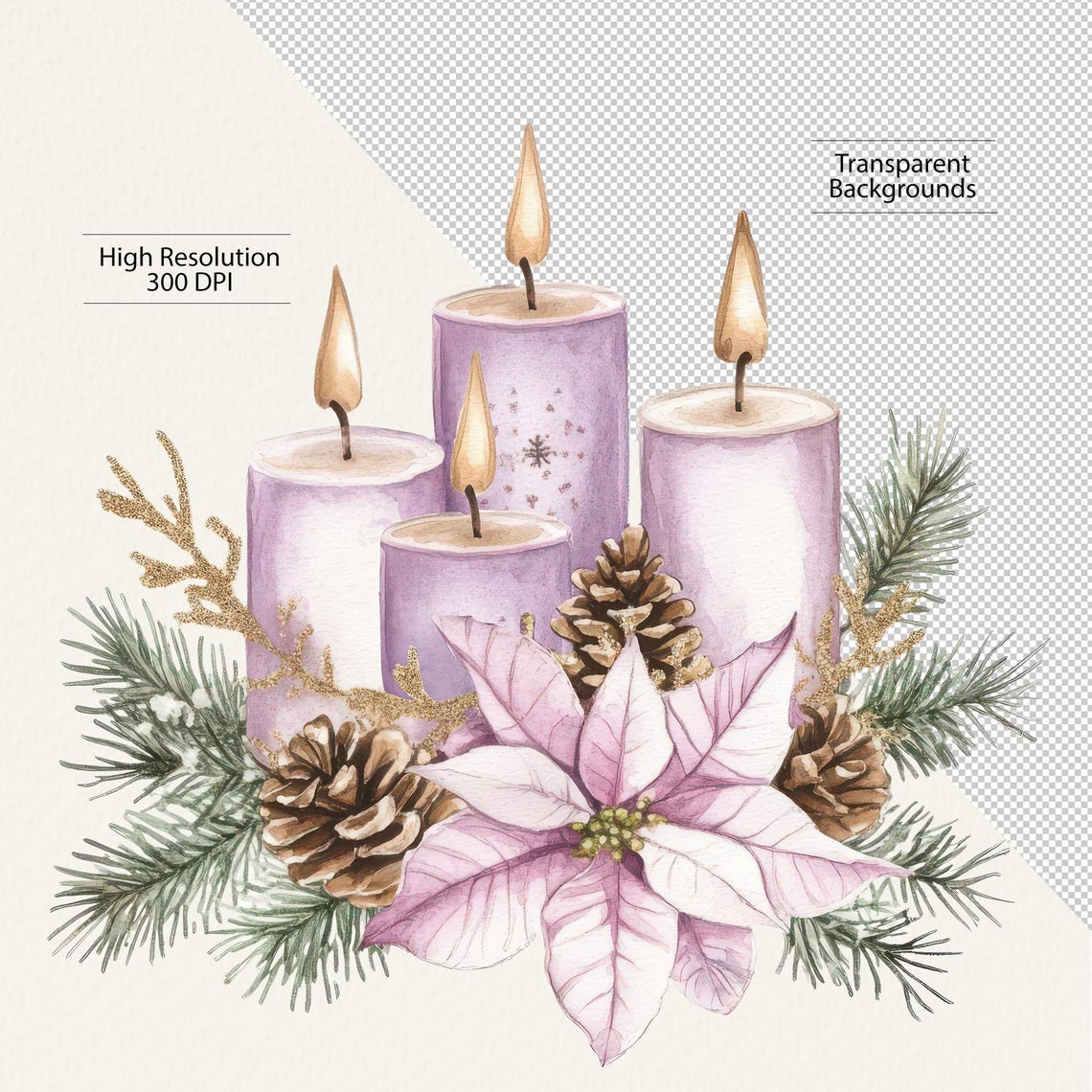 Advent Candles Clipart, Advent Clipart, Catholic Advent, Tradition ...
