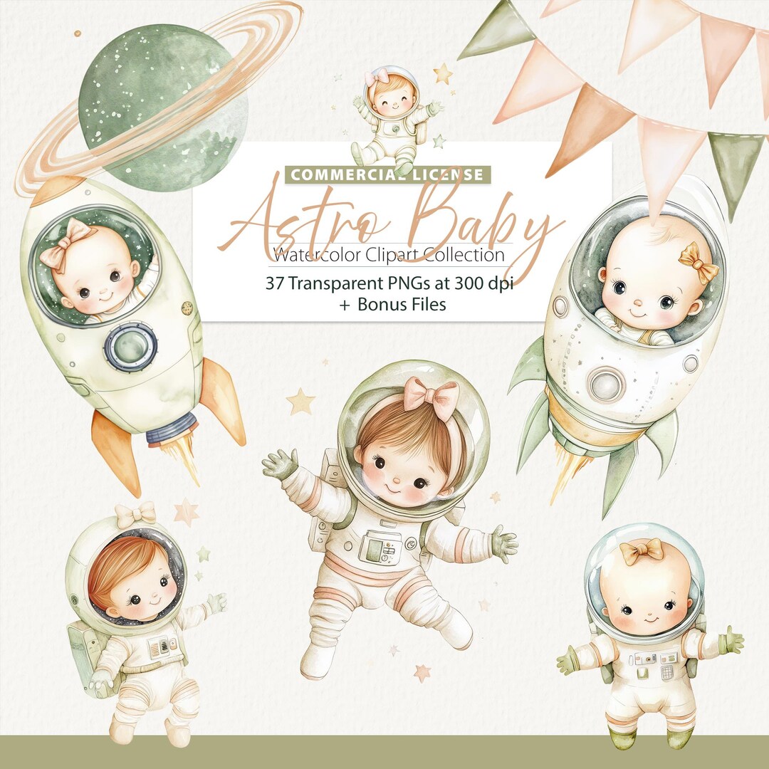 Rocket Clipart | Watercolor Space Clipart Bundle | Outer Space Clipart ...
