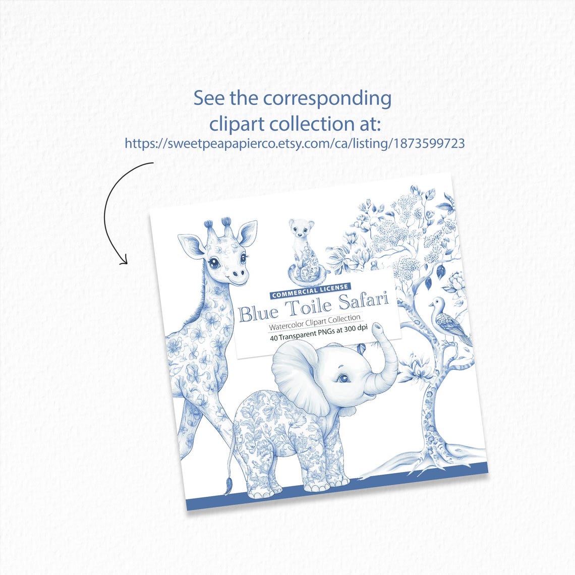 EXTRA OVERSIZED 70 Inch, Toile Elephant, Blue Toile Clipart ...