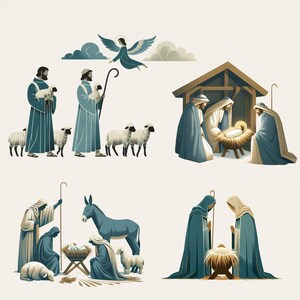 Watercolor Nativity, Christianity Clipart, Nativity Png Bundle ...