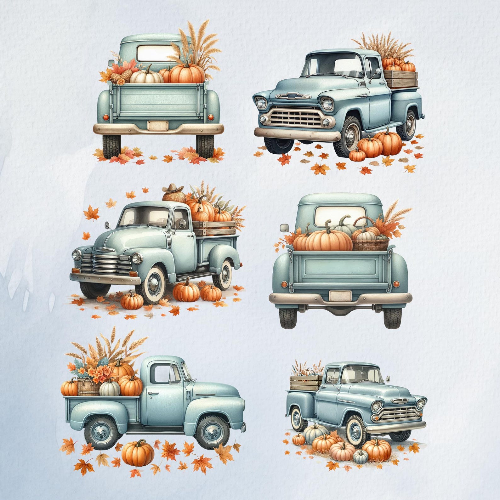 Fall Truck Clipart, Welcome Autumn, Vintage Truck, Autumn Clipart, Fall ...