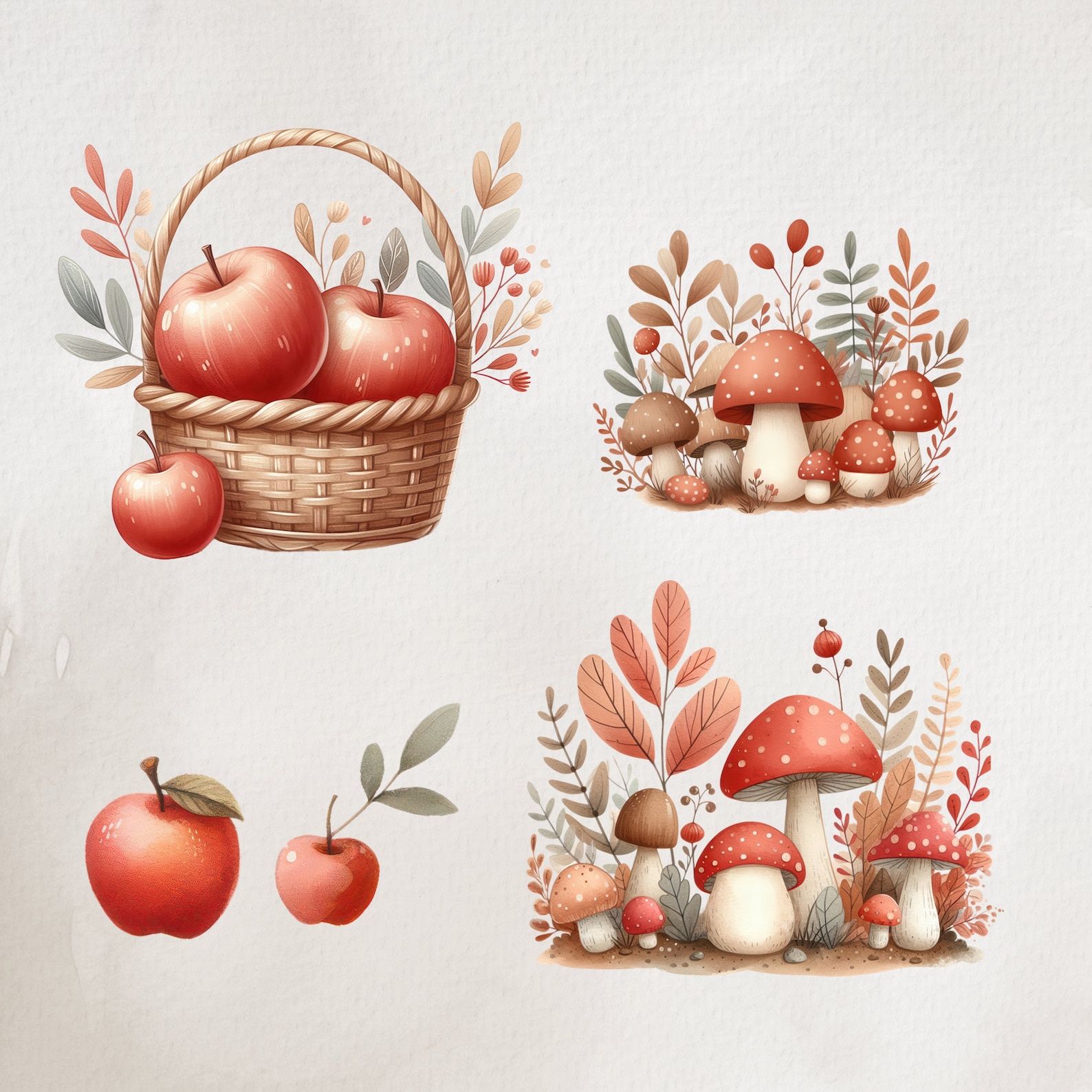 Little Red Riding Hood Clipart, Watercolor Clipart, Grimms Fairy Tales ...