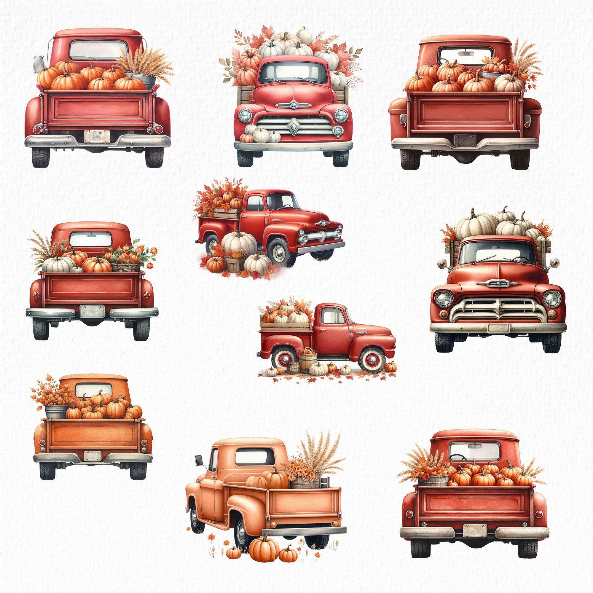 Fall Truck Clipart, Welcome Autumn, Vintage Truck, Autumn Clipart, Fall ...