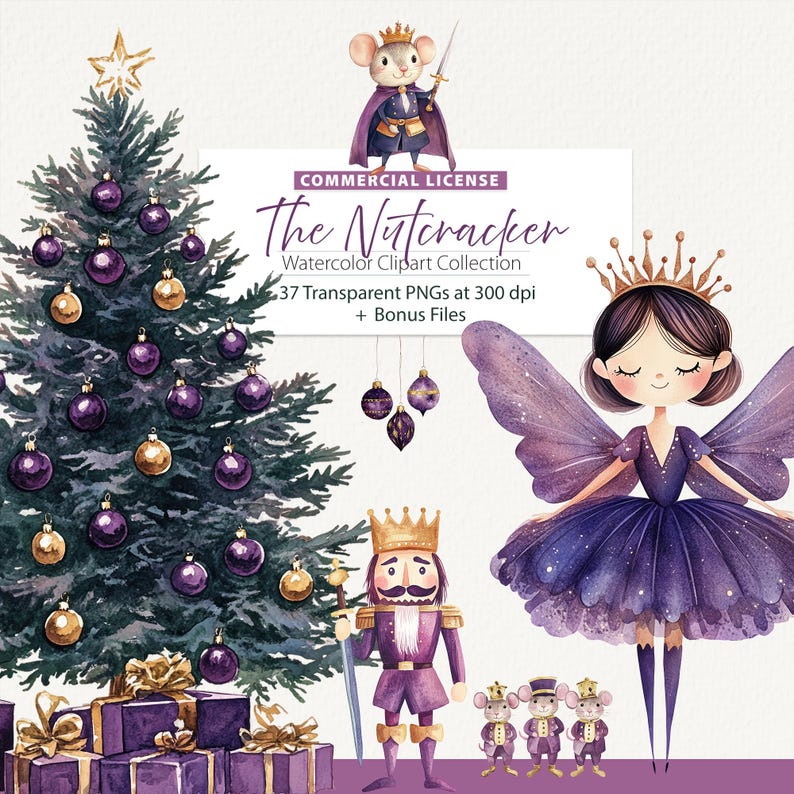 Watercolor Nutcracker Clipart, Christmas Nutcracker Clipart, Ballet ...