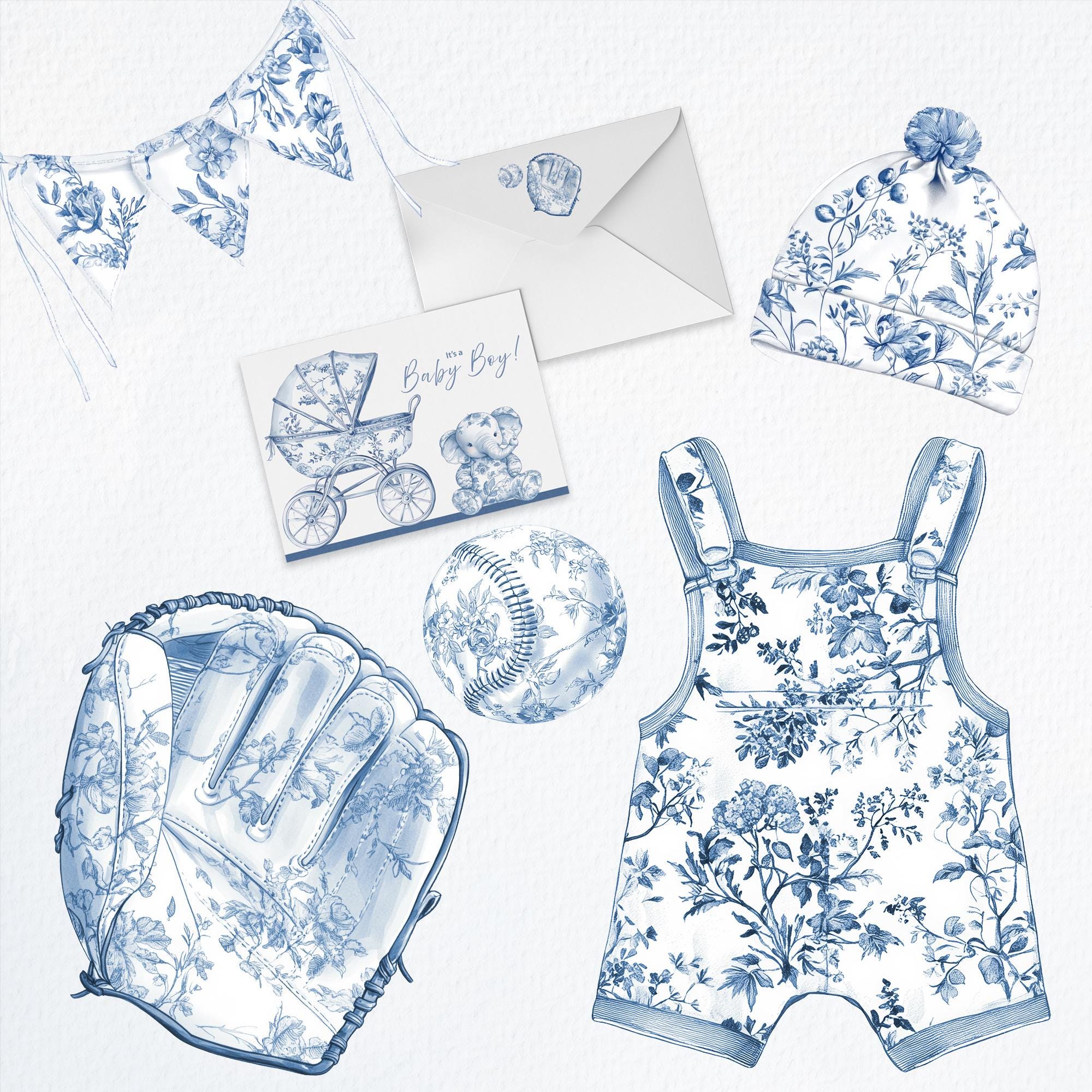 Toile Nursery Clipart, Blue Toile Clipart, Chinoiserie Png, French Toil ...