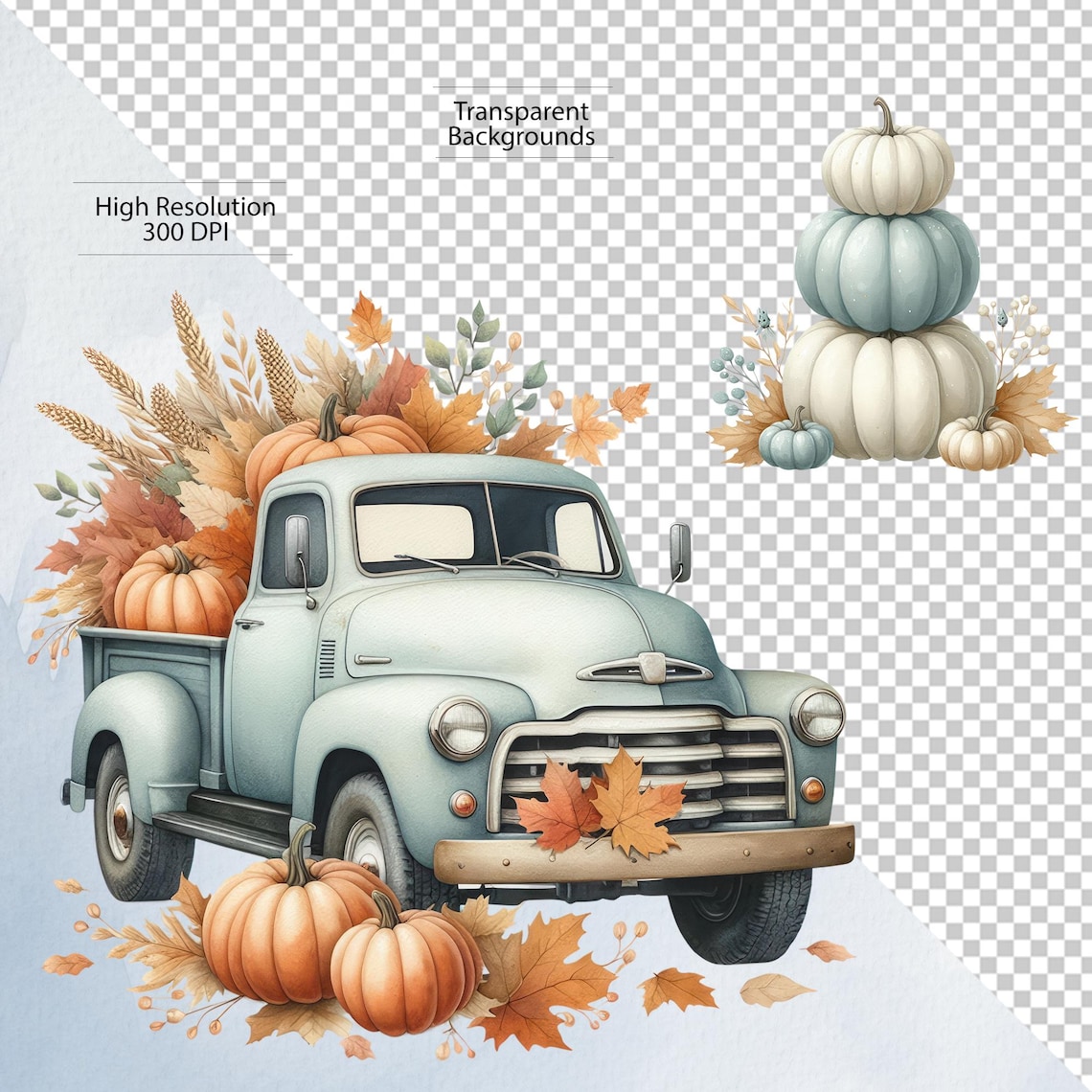 Fall Truck Clipart, Welcome Autumn, Vintage Truck, Autumn Clipart, Fall ...