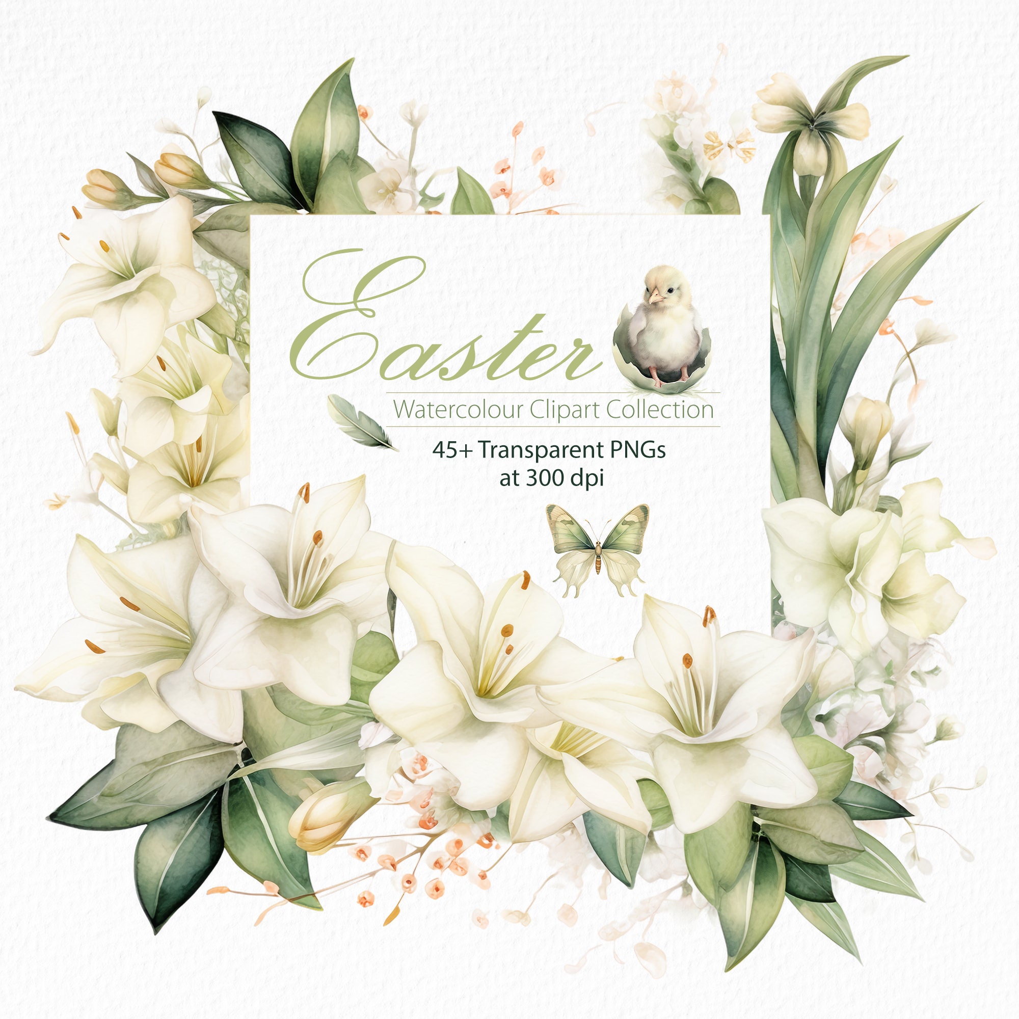 Easter Watercolour Clipart Collection - Etsy