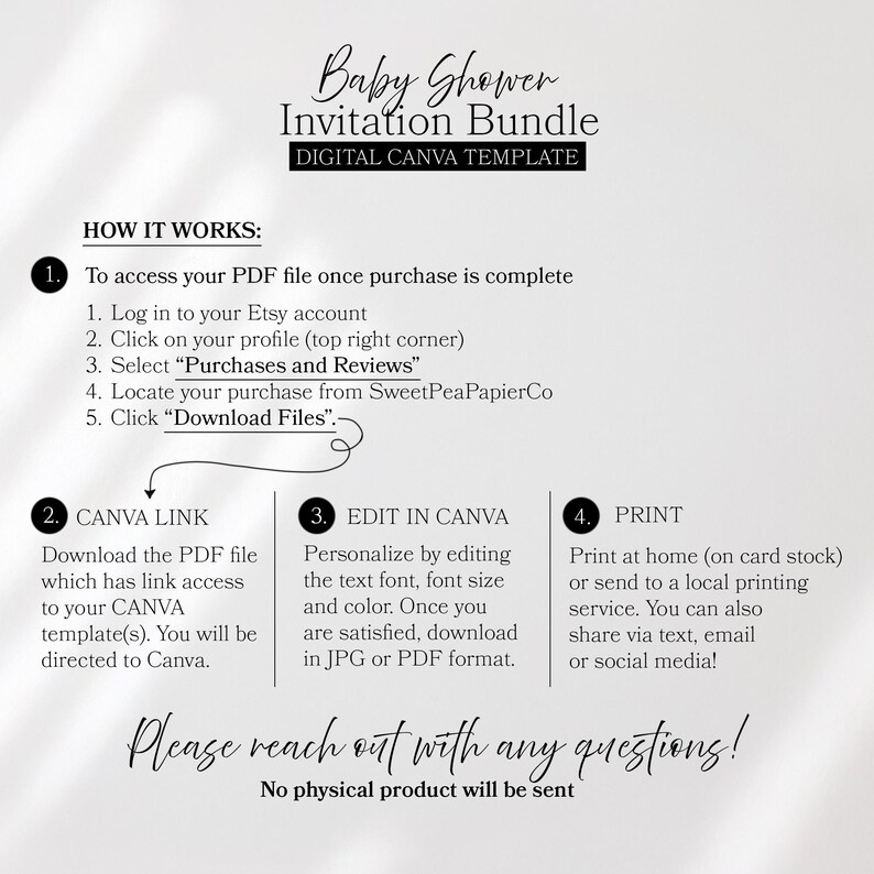 CANVA Editable Template, Baby Shower Invitation Bundle, Flying Silly ...