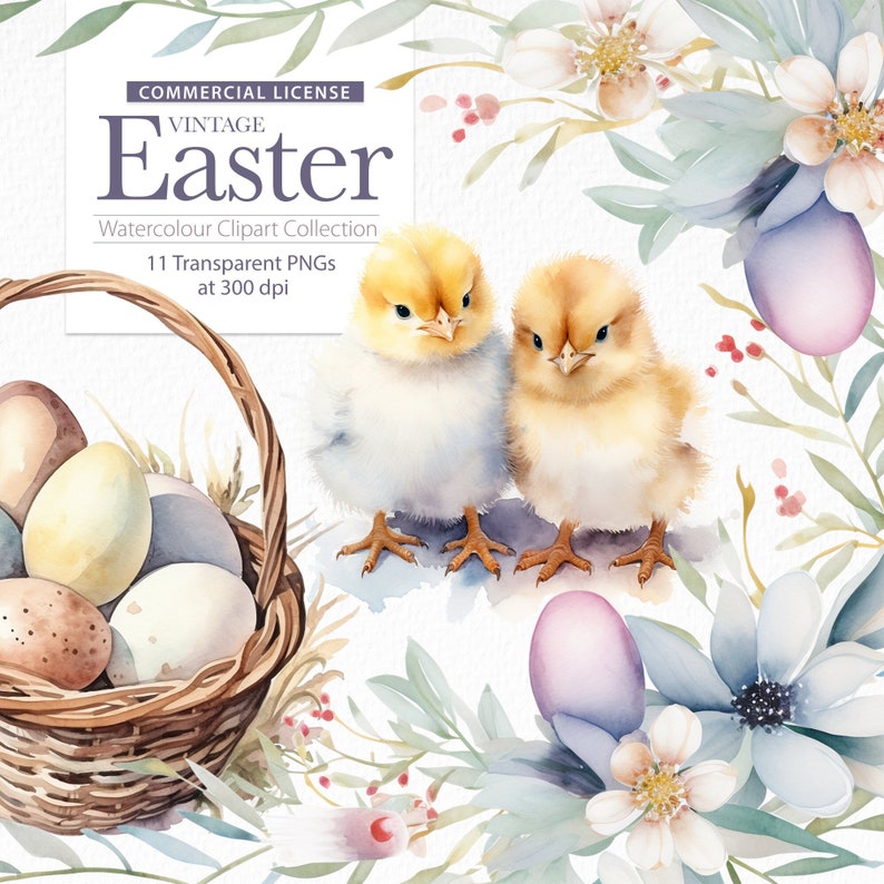 Vintage Mauve Easter Watercolour Clipart Collection - Etsy