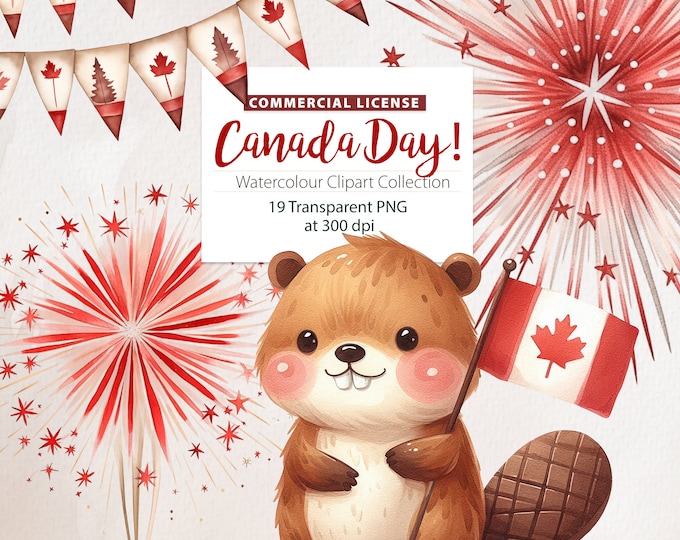 Canada Day Clipart, Canada Day PNG, Watercolor Clipart, 1st of July ...