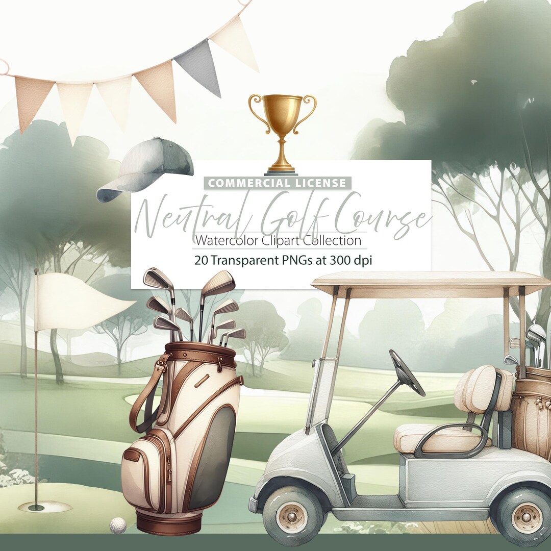 Golf Course Watercolor Clipart, Golf Clipart, Golf Png, Golfing Clipart ...