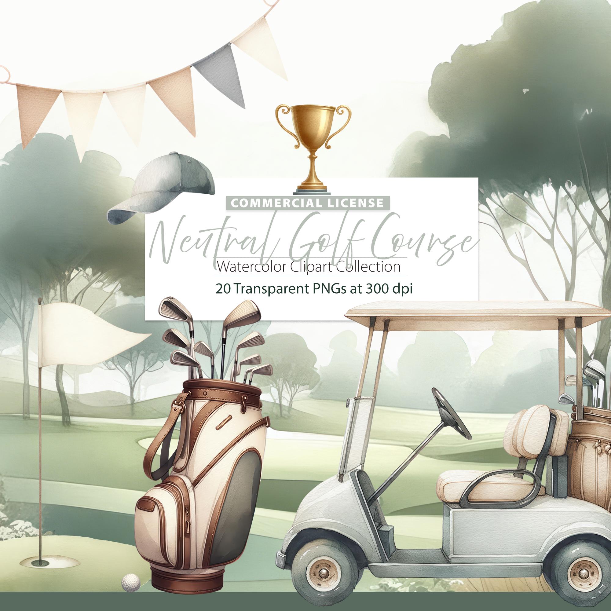 Golf Course Watercolor Clipart, Golf Clipart, Golf Png, Golfing Clipart ...