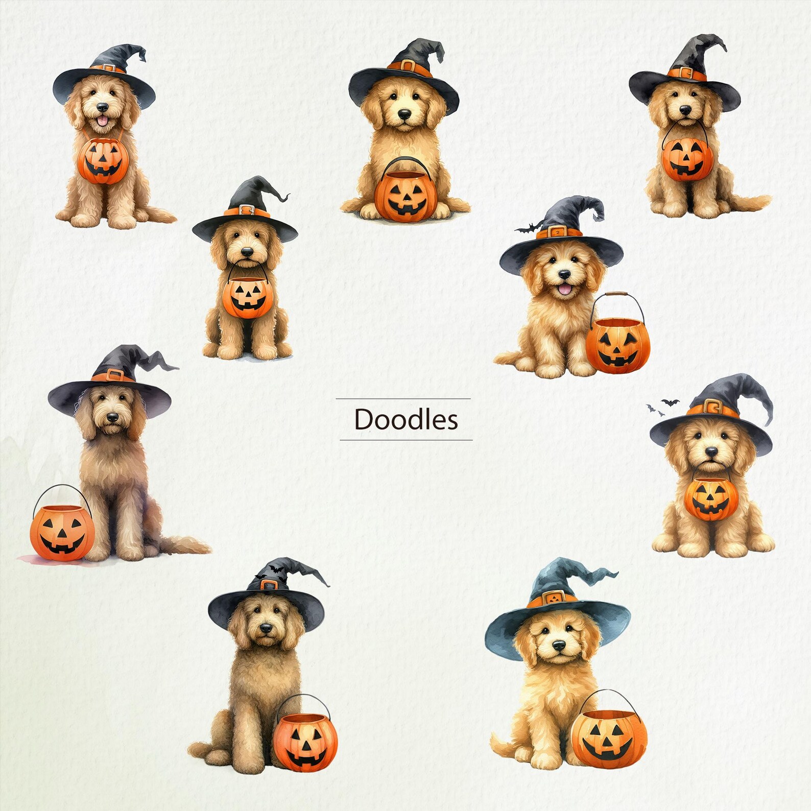 Halloween Dog Breeds Clipart, Dog Halloween Bucket Png, Cute Halloween ...
