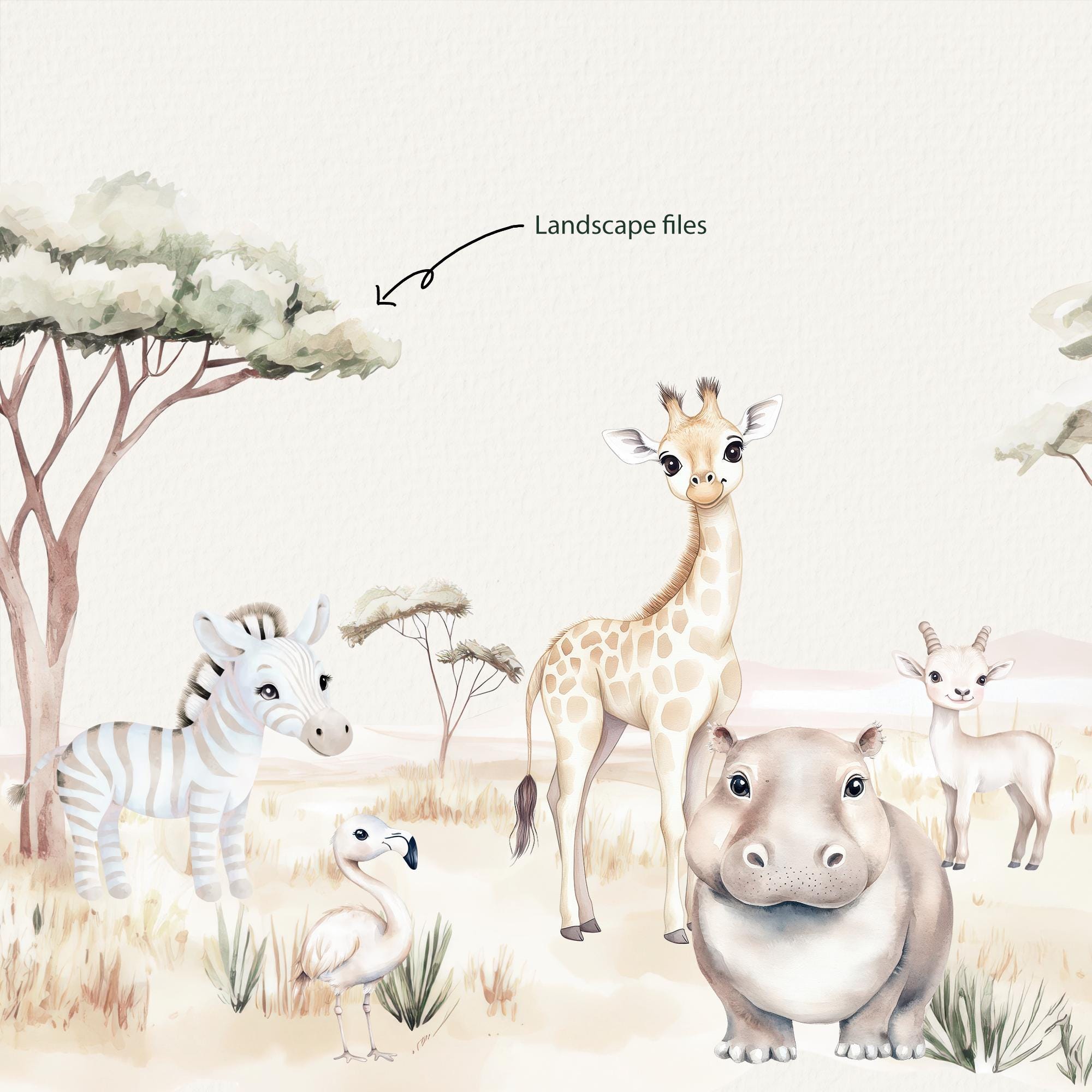 Neutral Safari Watercolor Clipart, Safari Cliparte, Cliparte Baby ...