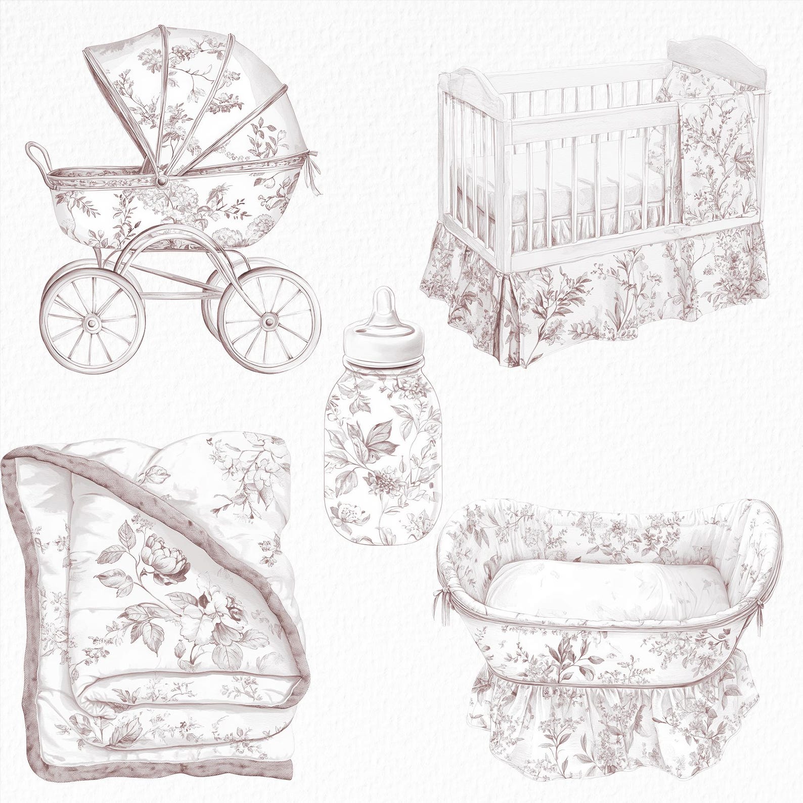 Toile Nursery Clipart, Toile Clipart, Chinoiserie Png, French Toil De ...