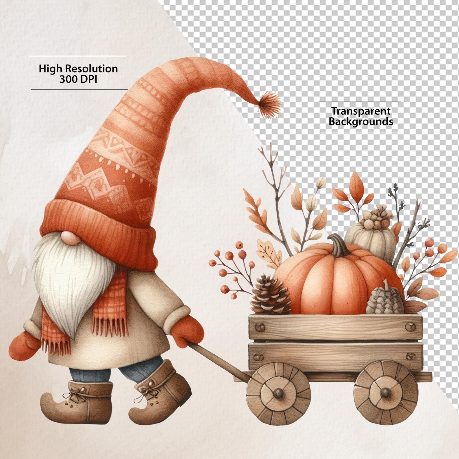 Watercolor Fall Gnomes Clipart, Cozy Autumn PNG (digital Download) - Etsy