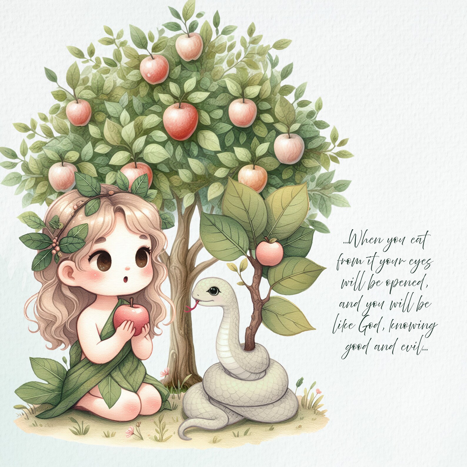 Adam and Eve | Bible Story Clipart | Garden of Eden | Biblical Clip Art ...