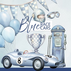 Race Car Clipart, Vintage Racecar, Watercolor Racecar, Vintage Cute ...