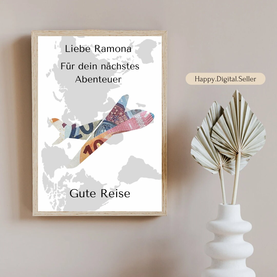 Personalized Money Gift / Digital Printout / Holiday Fund / DIN A4 ...