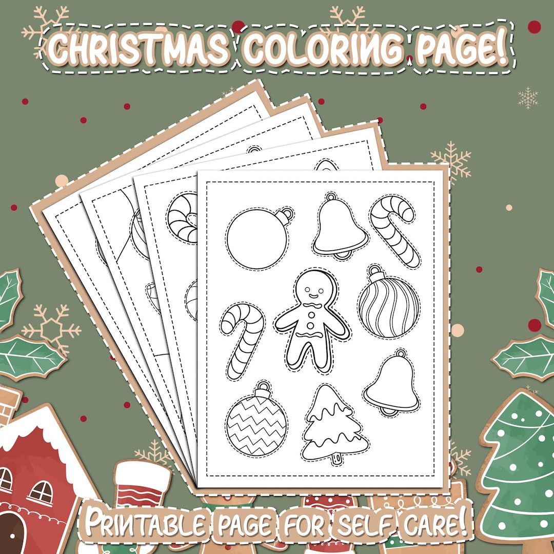 Cozy Christmas Coloring Page Christmas Mix 1 Page for BOTH Print ...