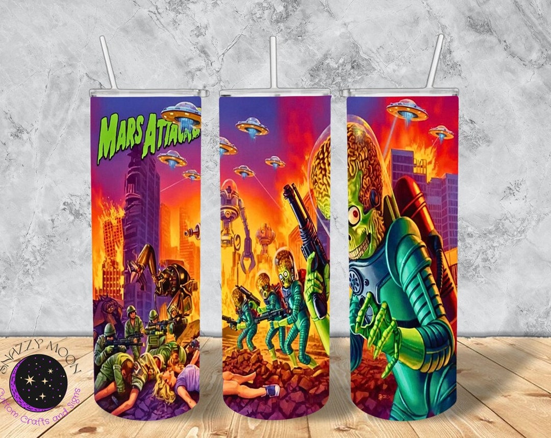 Mars Attacks Martian Warrior 20 Oz Stainless Steel Tumbler With Plastic ...