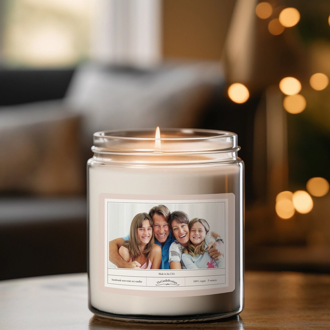 Personalized Family Portrait Candle Gift for Grandparents Custom ...